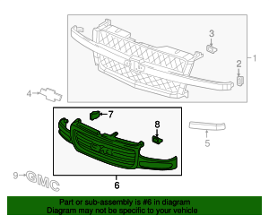 88968933 Grille - New OEM Part From GM Parts Direct | GM Parts Store