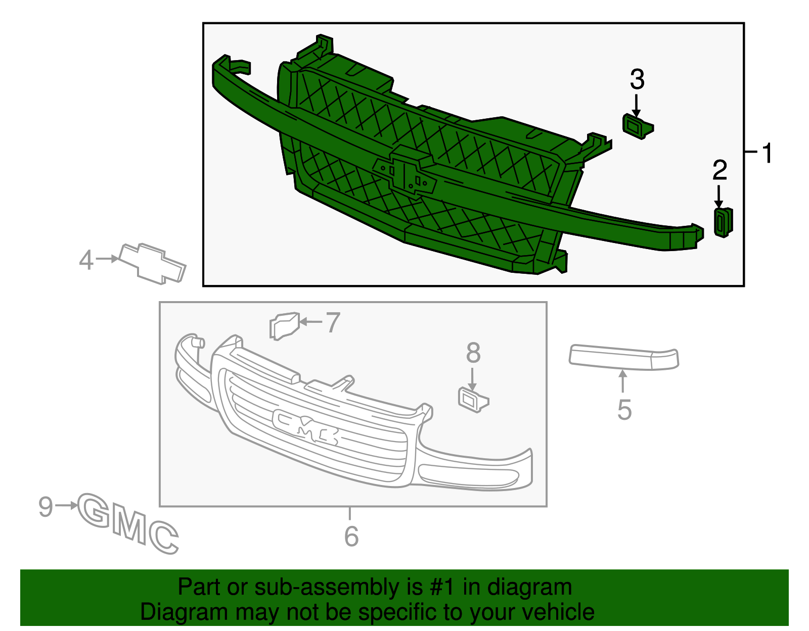 12335956 - High-Quality Primed Front Grille with Chrome Surround for ...