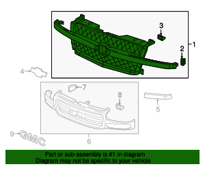 2006-2007 Chevrolet Primed Front Grille 19122197 | GM Parts Center