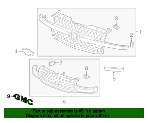 2003-2006 GM Front Grille Bowtie Logo 12335769 | TascaParts.com