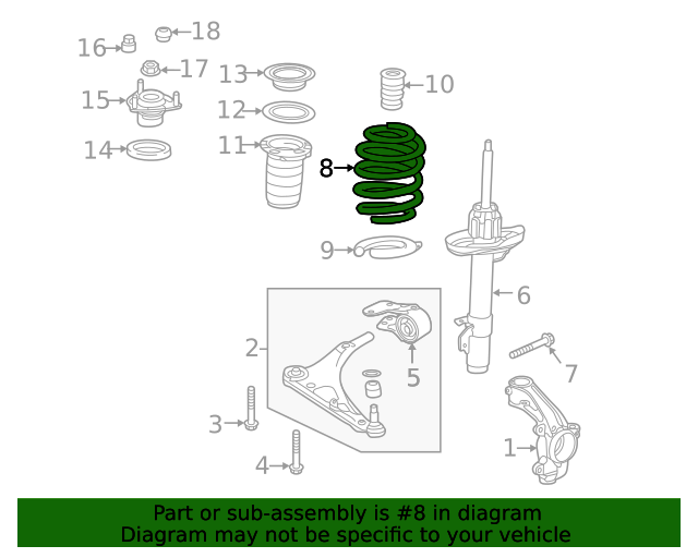 Spring L Rear 52446-T90-A02 | OEM Parts Online