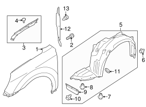 2008-2014 Subaru Retainer Plate Deflector 59123FG000 | Subaru Parts Guys