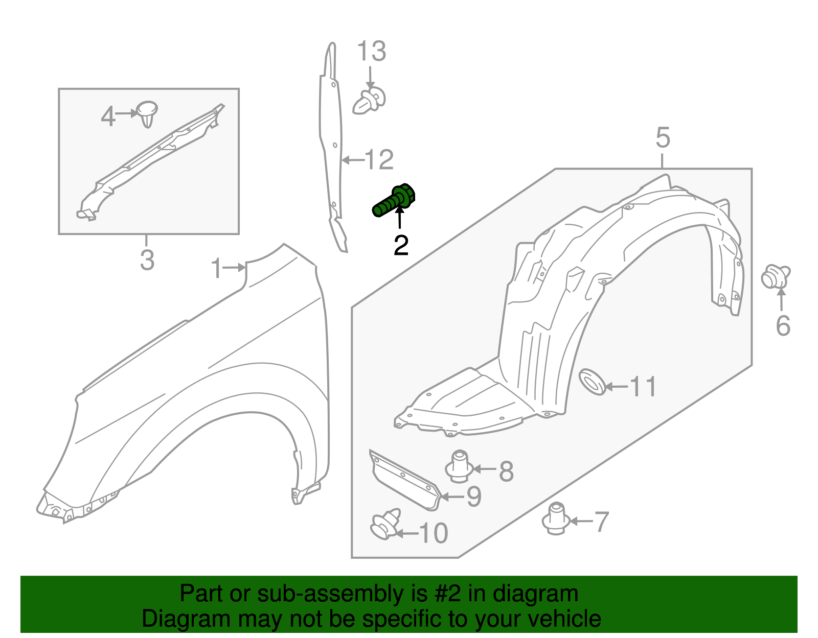 1992-2023 Subaru Fender Bolt 904740011 | Subaru Parts Store