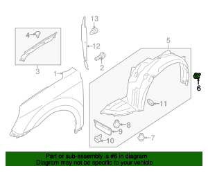 2000-2021 Subaru Fender Liner Clip 909130067 | TascaParts.com