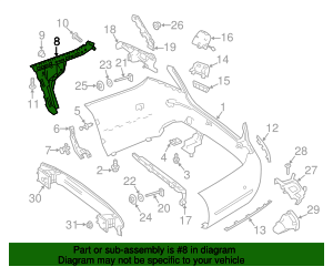 2017-2020 Mercedes-Benz Side Retainer 213-885-01-63 | Your Mercedes Parts