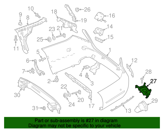 213-885-41-01 - Bumper Cover Heat Shield Bracket 2017-2020 Mercedes ...