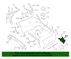 213-885-06-14 - Bumper Cover Heat Shield Bracket 2017-2020 Mercedes ...