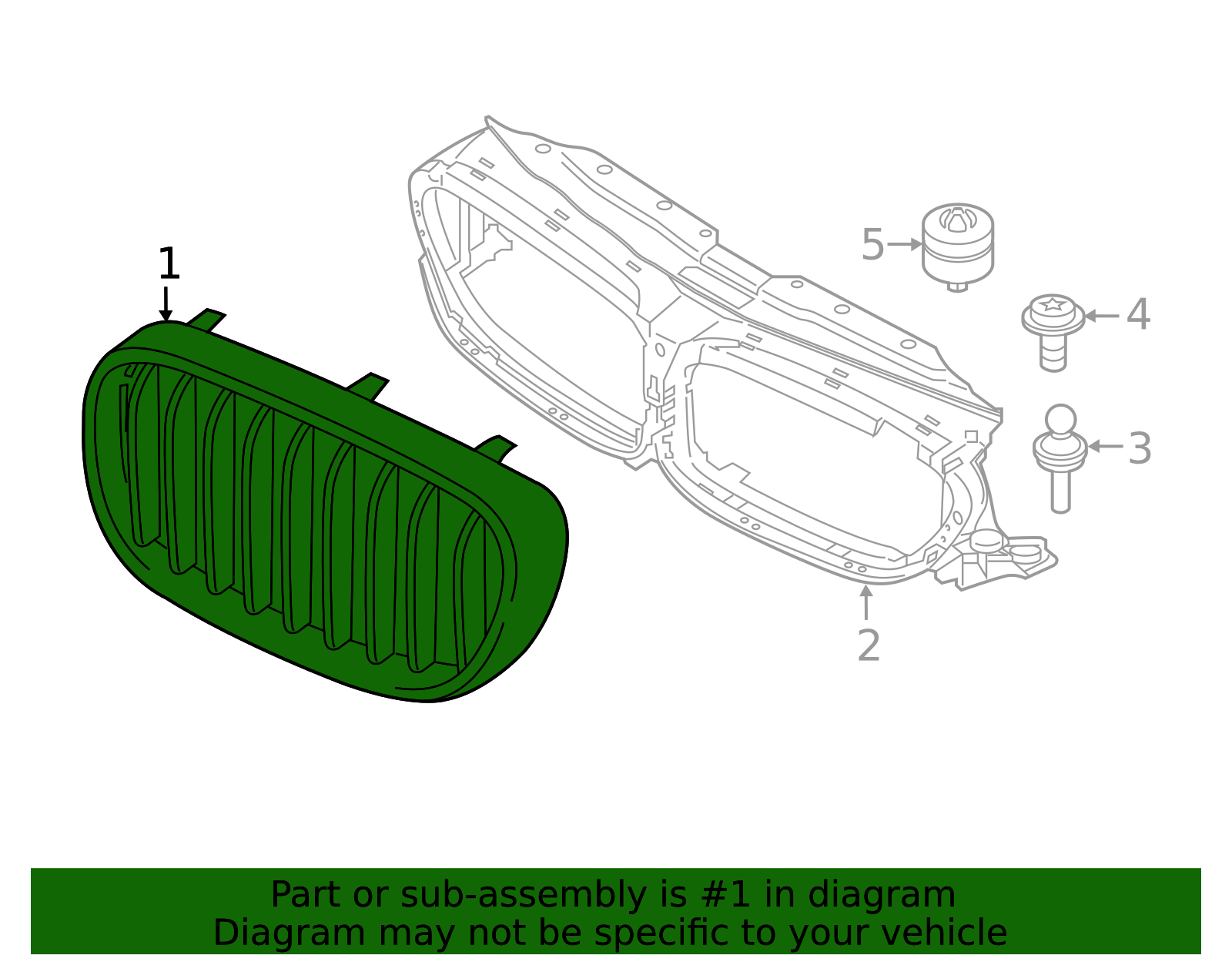 51138063173 - 2018-2020 BMW M5 Upper Grille (51-13-8-063-173) | BMW of ...