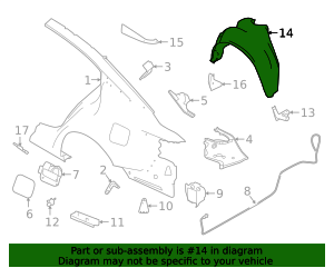 2019-2021 Nissan Altima Wheelhouse Liner - Passenger Side (RH) 76748 ...