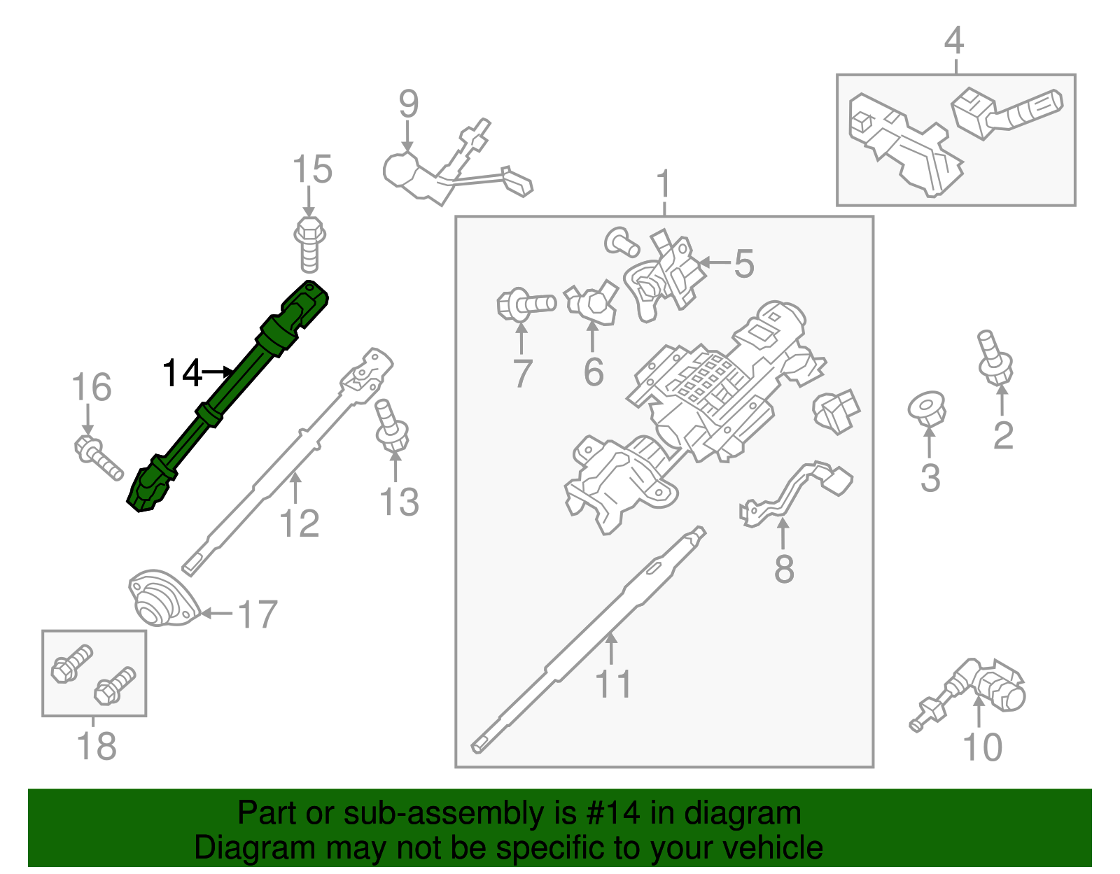 2011-2014 Ford F-150 Lower Shaft BL3Z-3B676-A | OEM Parts Online
