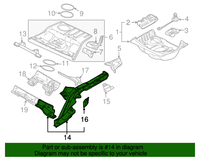 2005-2011 Audi Side Rail Assembly 4F0-803-401-D | TascaParts.com