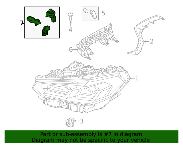 Genuine BMW 63-11-5-A0E-635 | Headlamp Assembly Hardware Kit | FREE ...