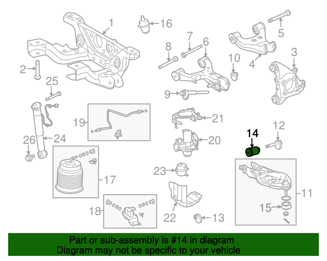 48747-0C010 - Bushing, Lateral Control Rod - 2008-2021 Toyota Sequoia ...