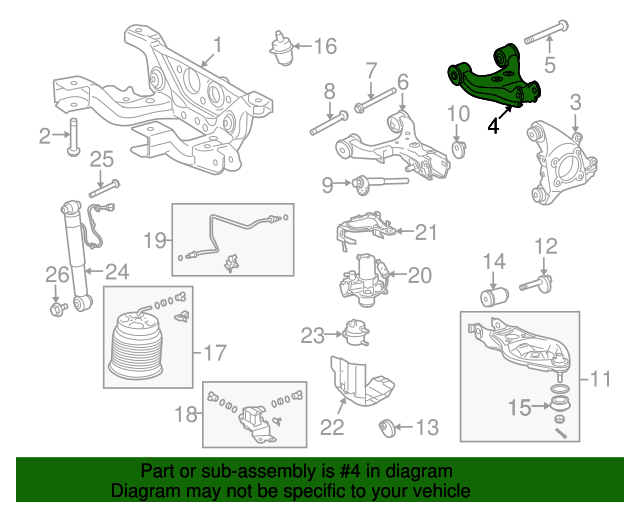 2008-2020 Toyota Sequoia Upper Control Arm 48790-0C010 | Toyota Parts ...