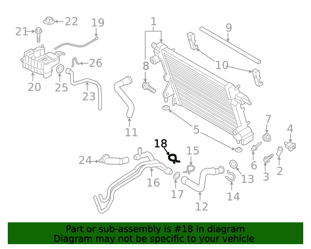 2017-2022 Ford Lower Hose Clamp HC3Z-8W287-B | TascaParts.com