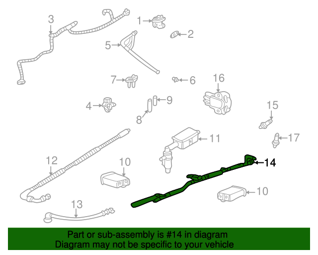 2002-2005 Ford Vapor Hose CL2Z-9C052-A | TascaParts.com