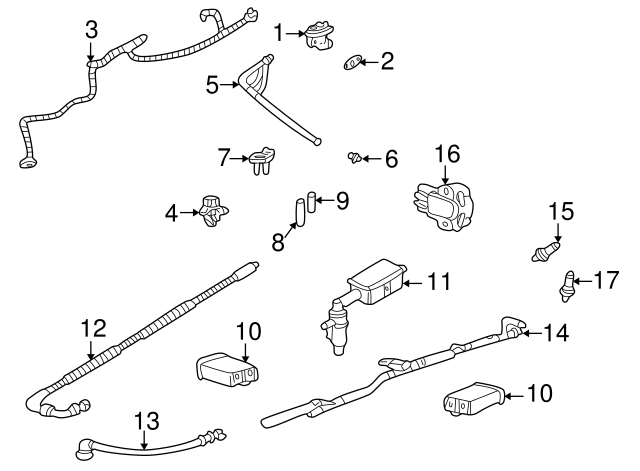 2002-2005 Ford Vapor Hose CL2Z-9C052-A | TascaParts.com