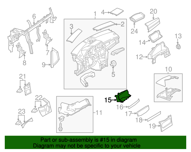 204-680-40-08-9051 - Center Bezel 2013-2015 Mercedes-Benz | Mercedes ...