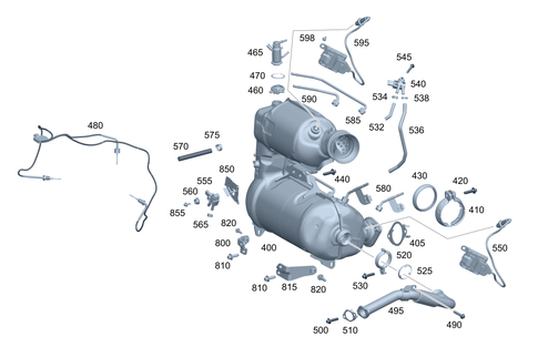 Exhaust System for Four-Cylinder Diesel Vehicles for 2021 Mercedes-Benz ...