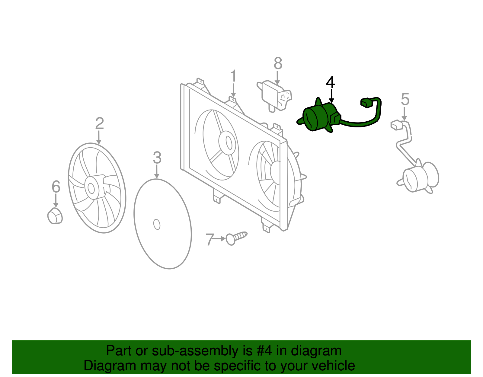 2007-2011 Toyota Camry Fan Motor 16363-31090 | Toyota Parts Center