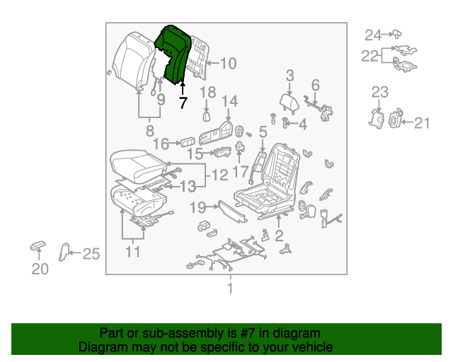 2011-2013 Lexus Seat Back Pad 71551-53090 | OEM Parts Online