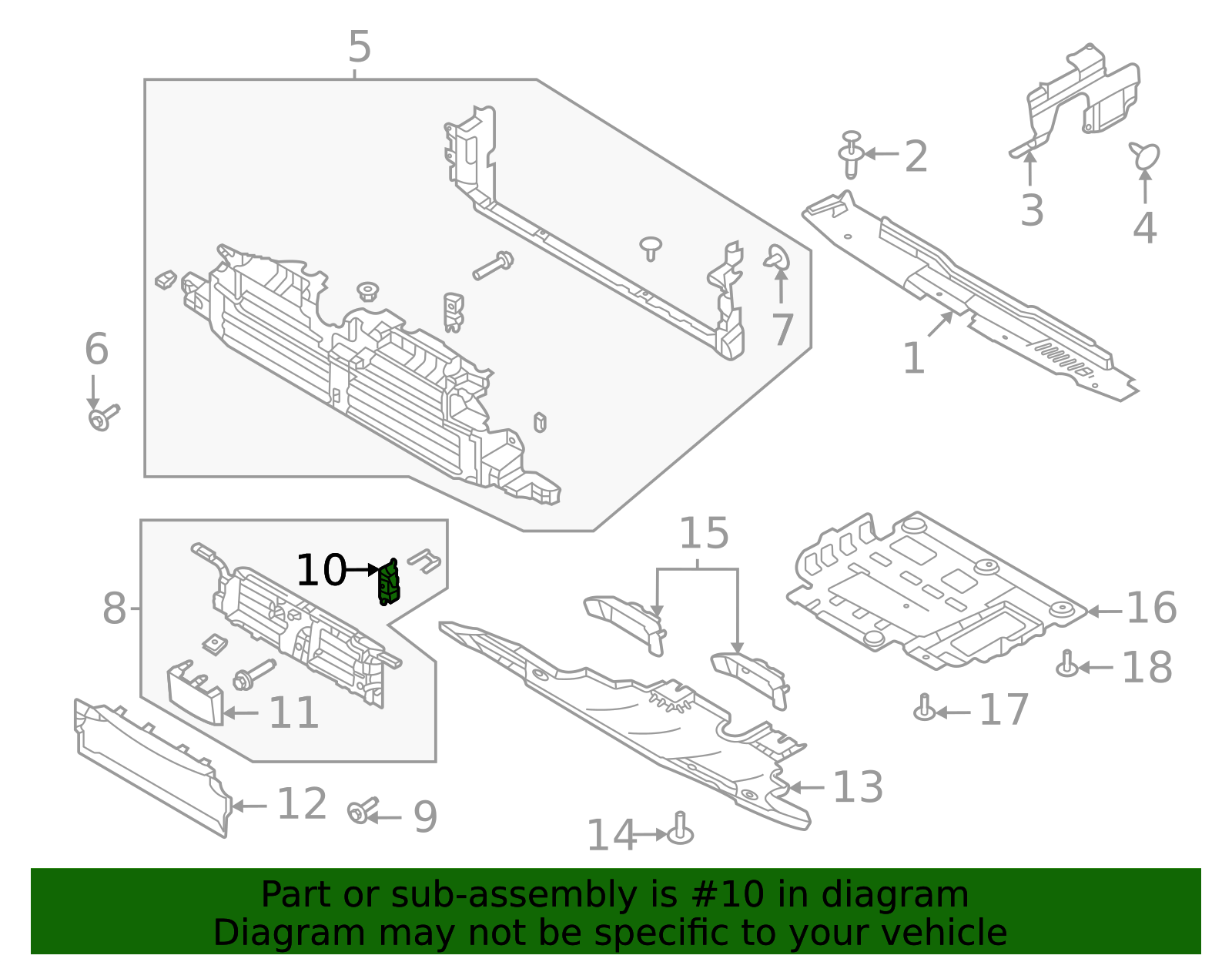 MB3Z-10884-E - 2021-2024 Ford - Radiator Support Air Deflector Actuator ...