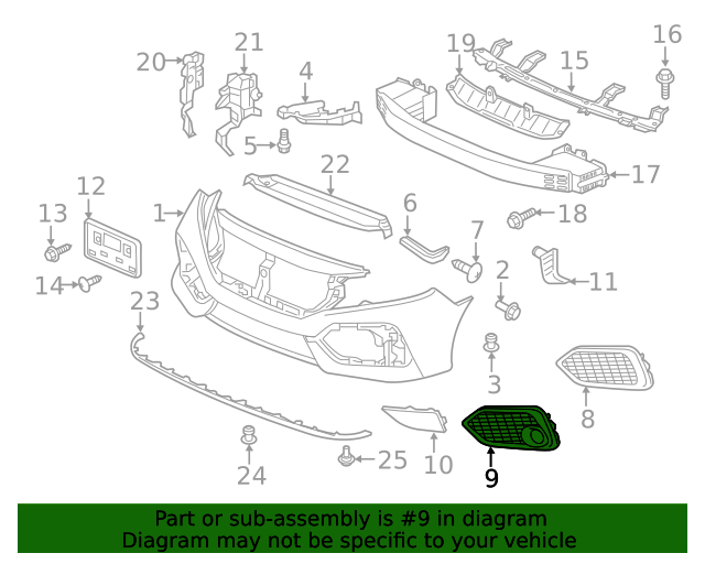 71108-TGG-A30 - Filler Cover 2017-2019 Honda Civic | Honda Parts Online