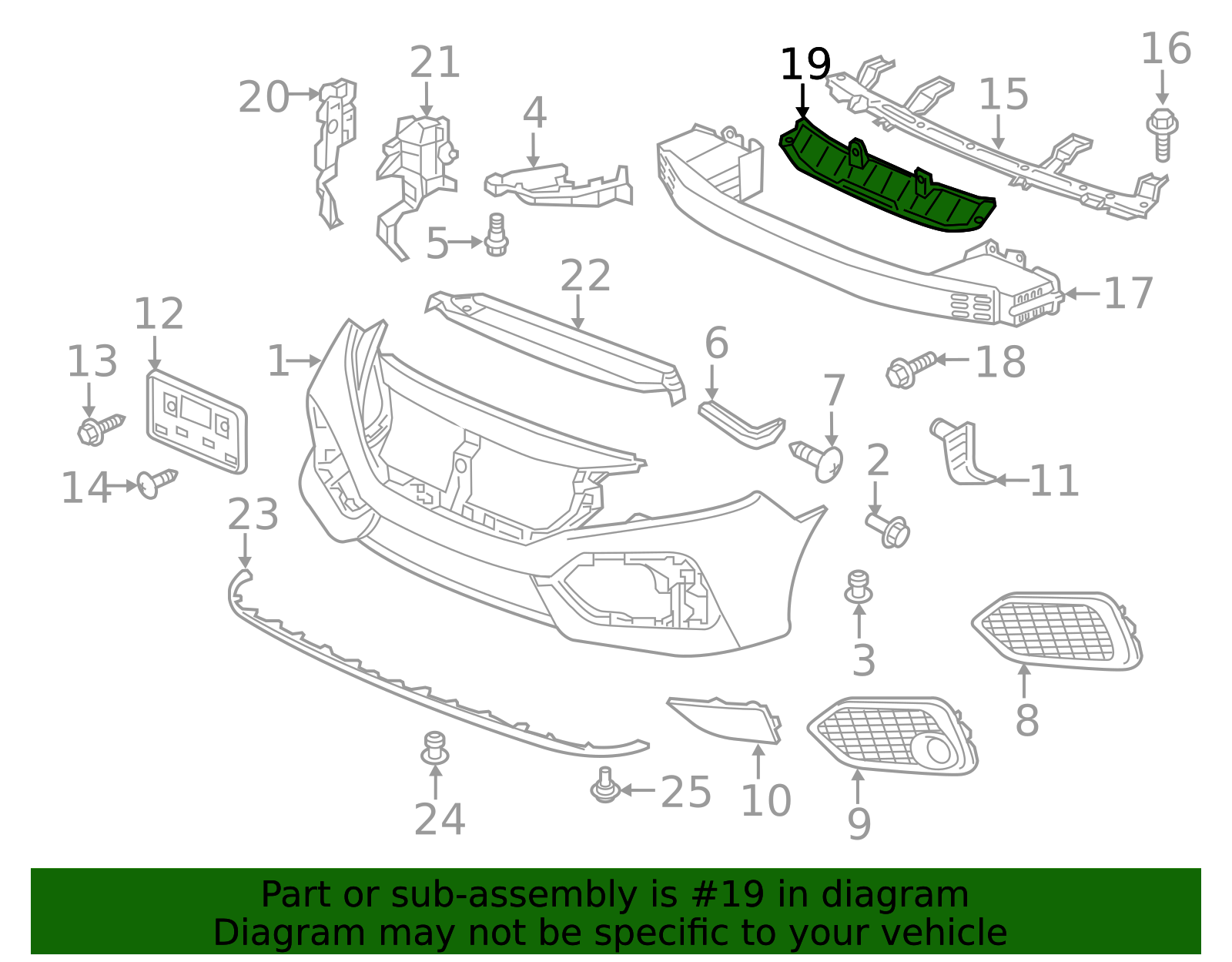 71202-TGG-A00 - Plate Front Bumper Middle Induction - 2017-2020 Honda ...