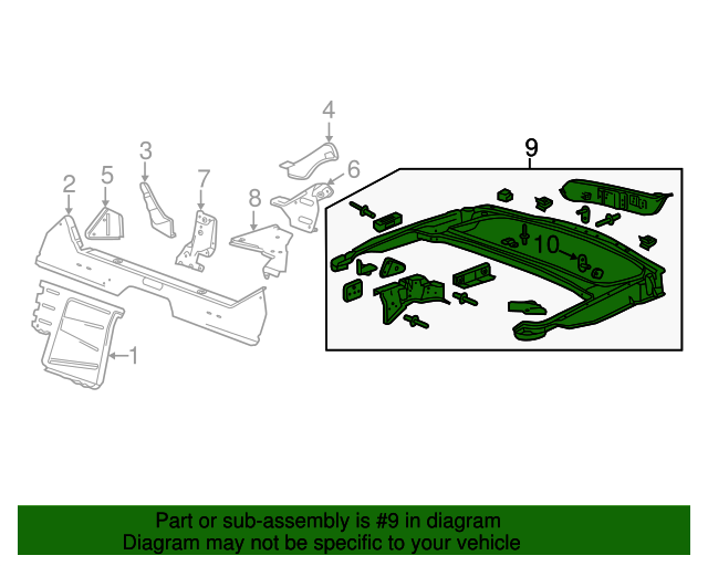 23294292 - Rear Compartment Panel Frame 2014-2019 Chevrolet Corvette ...