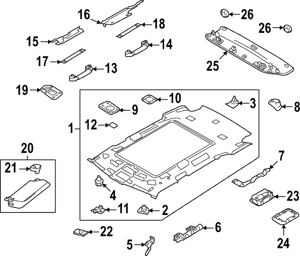 2022-2023 Land Rover Range Rover Sun-Visor LR156531 | OEM Parts Online