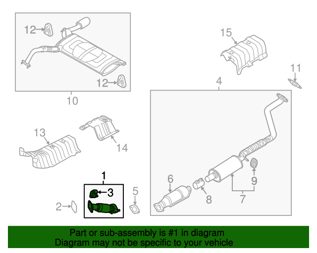 2013-2016 Kia Forte Exhaust Pipe 28610-A7300 | OEM Parts Online