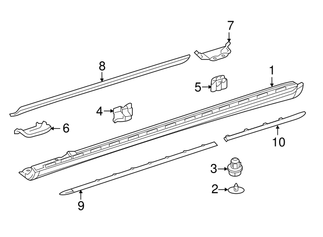 213-698-04-62-64-7F24 - Rocker Panel Molding Trim Insert 2017-2020 ...