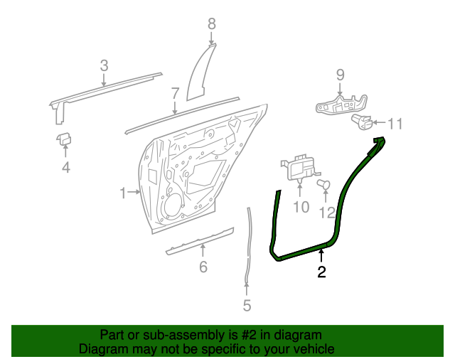 2006-2011 Mercedes-Benz Door Seal 219-737-01-30 | AutoNation Parts