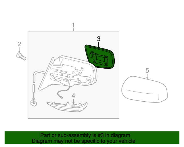 2006-2008 Subaru Forester Glass, for Mirror Drivers Side FORESTER XS ...