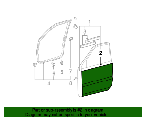 2004-2009 Lexus Door Outer Panel 67112-0E010 | AutoNationParts.com