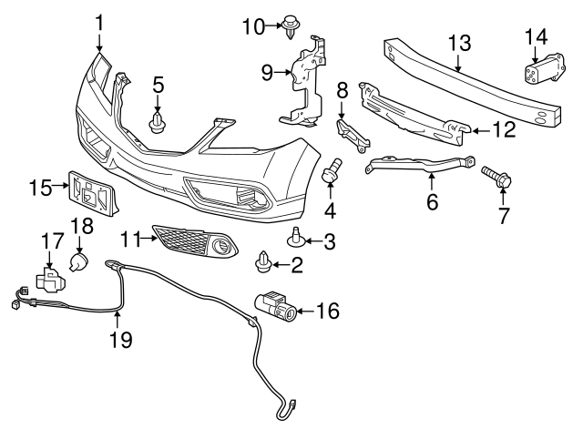 04711-TX4-A90ZZ - Face, Front Bumper (DOT) 2013-2015 Acura RDX | My ...