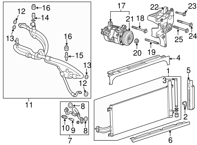 Genuine OEM Air Conditioning Compressor Hose Assembly Part# 84459870 ...