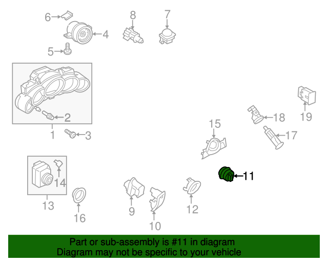 2011-2018 Porsche Headlamp Switch 958-613-533-05 | Sunset Porsche Parts