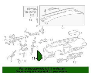 2016-2022 Toyota Instrument Panel Side Cover 55435-47050-C0 | Toyota ...