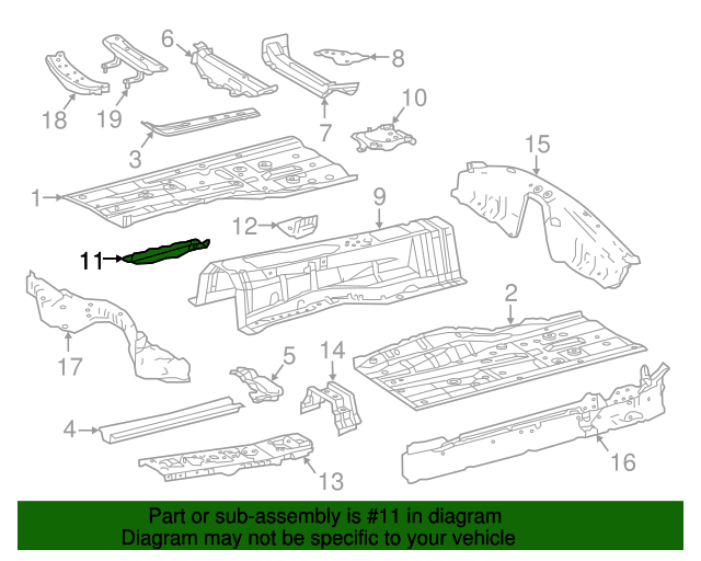 57208-30030 - Floor Pan Bracket 2014-2024 Lexus | AutoNationParts.com