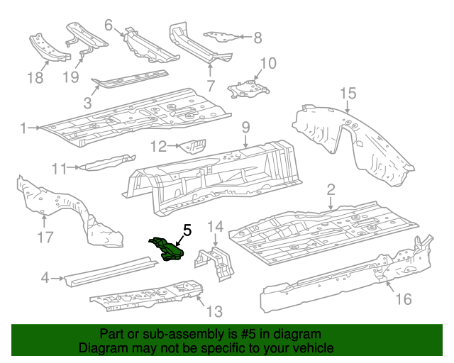 2013-2024 Lexus Floor Side Rail Reinforcement 57508-30031 | AutoNation ...