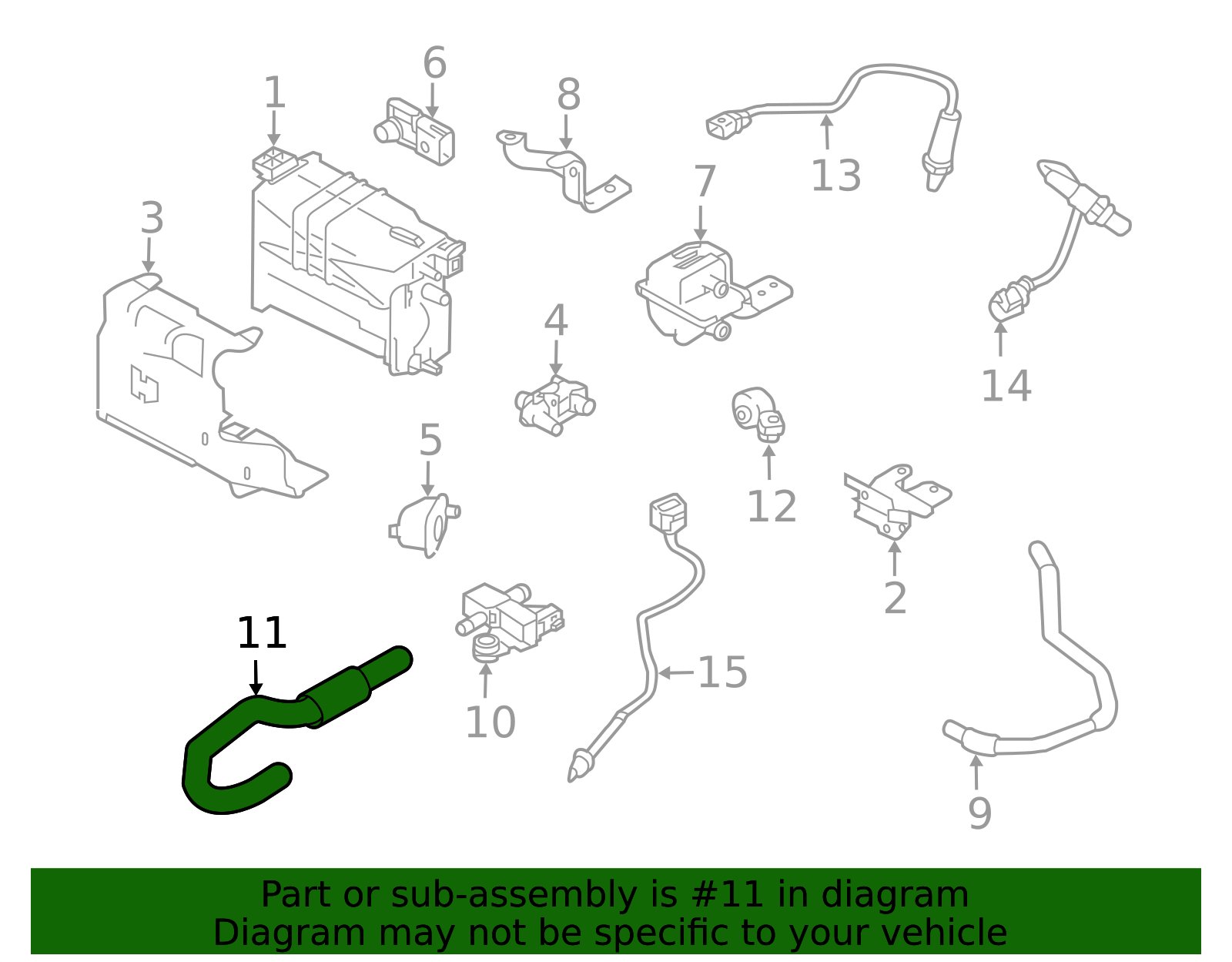 14912-4BC0A - Purge Valve Drain Hose 2017-2019 Nissan | Nissan Parts ...