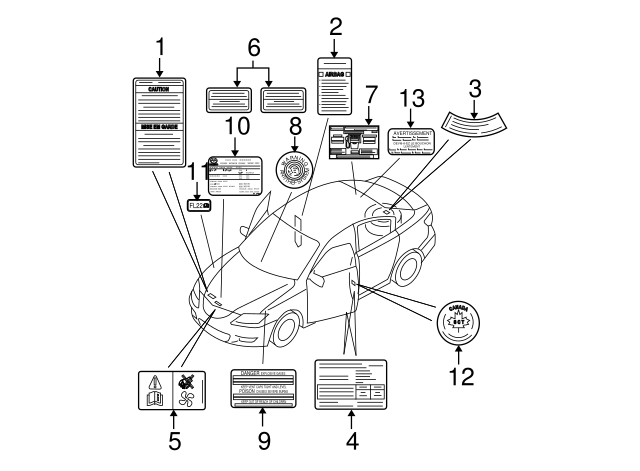 2010-2012 Mazda 3 Fuel Label L3BM-69-042 | QuirkParts