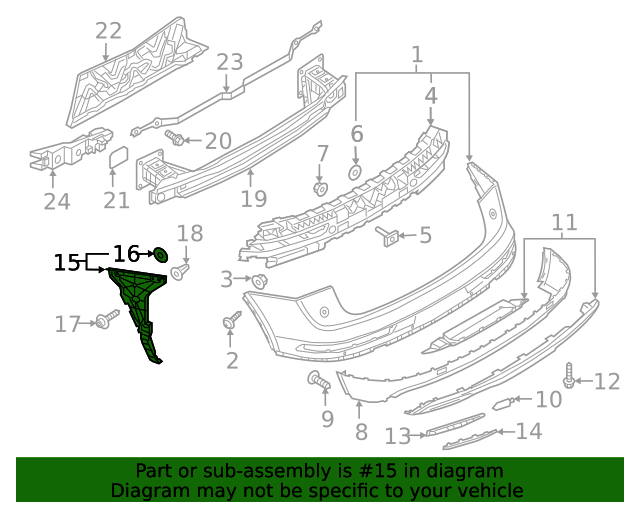 80A-807-454 - Bumper Guide 2018-2024 Audi | Audi OEM Parts
