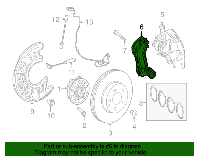 205-421-53-00 - Disc Brake Caliper Bracket 2015-2023 Mercedes-Benz ...