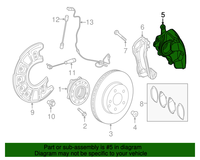 205-421-04-81 - Disc Brake Caliper 2015-2023 Mercedes-Benz ...