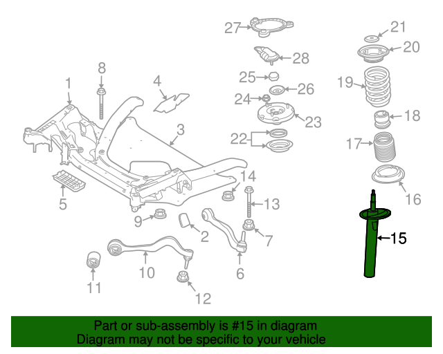 31312283536 - 2007-2010 BMW M6 Strut (31-31-2-283-536) | BMW of South ...
