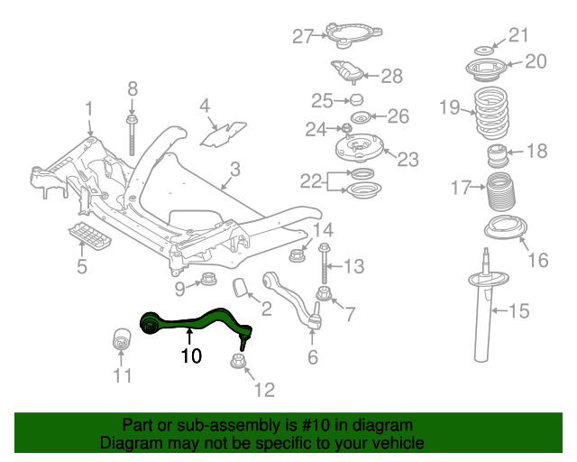 Genuine BMW 33-32-2-283-771 | Ft Upper Control Arm | FREE Shipping on ...