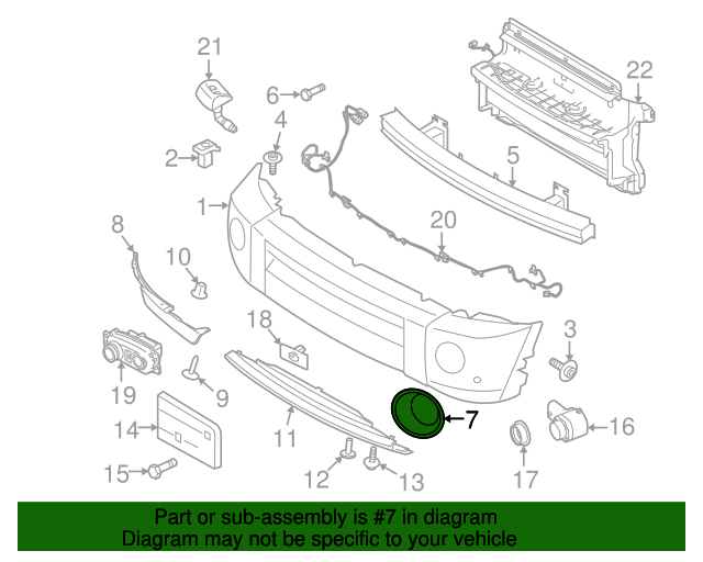 Genuine OEM Fog Lamp Bezel Part# LR051337 Fits 2014-2016 Land Rover LR4 ...