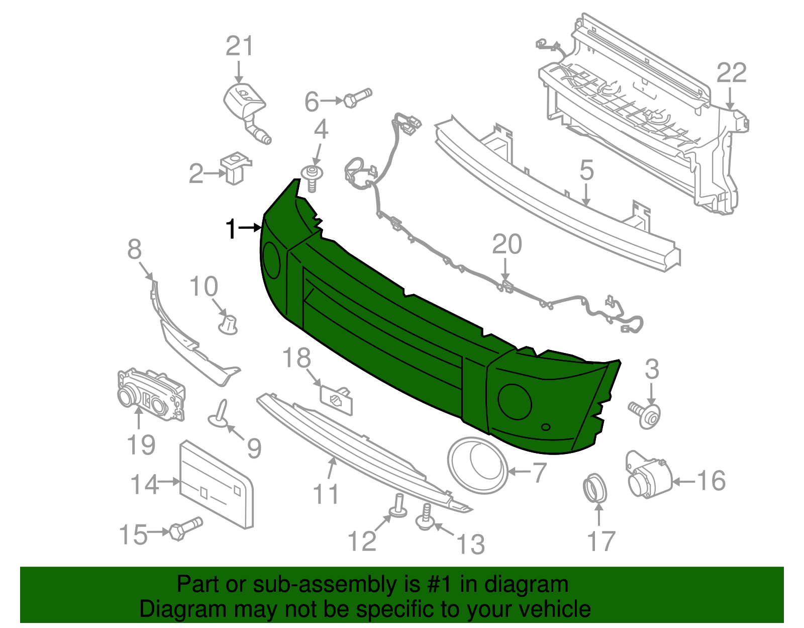 LR013896 - Bumper Cover 2010-2013 Land Rover LR4 | Land Leaping Genuine ...